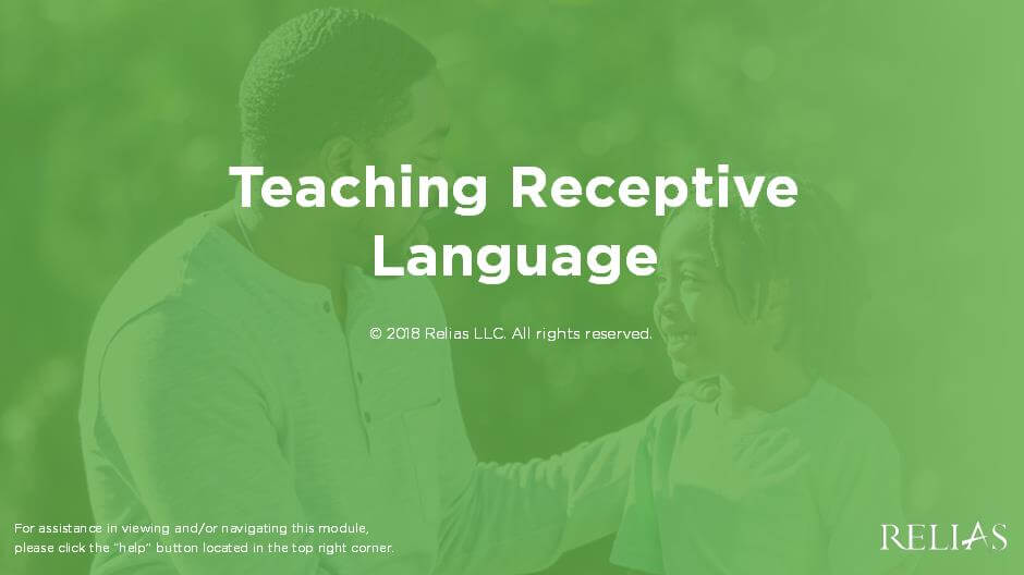 Teaching Receptive Language Skills | Relias Academy