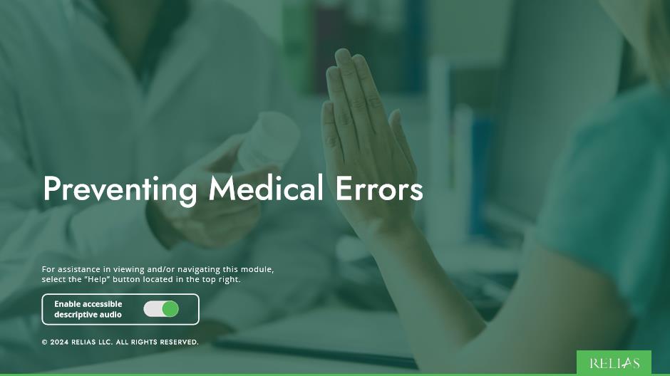 Preventing Medical Errors Relias Academy